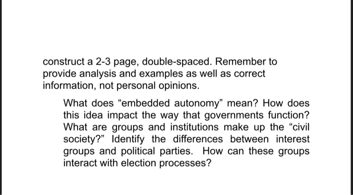 construct a 2-3 page, double-spaced. Remember to | Chegg.com