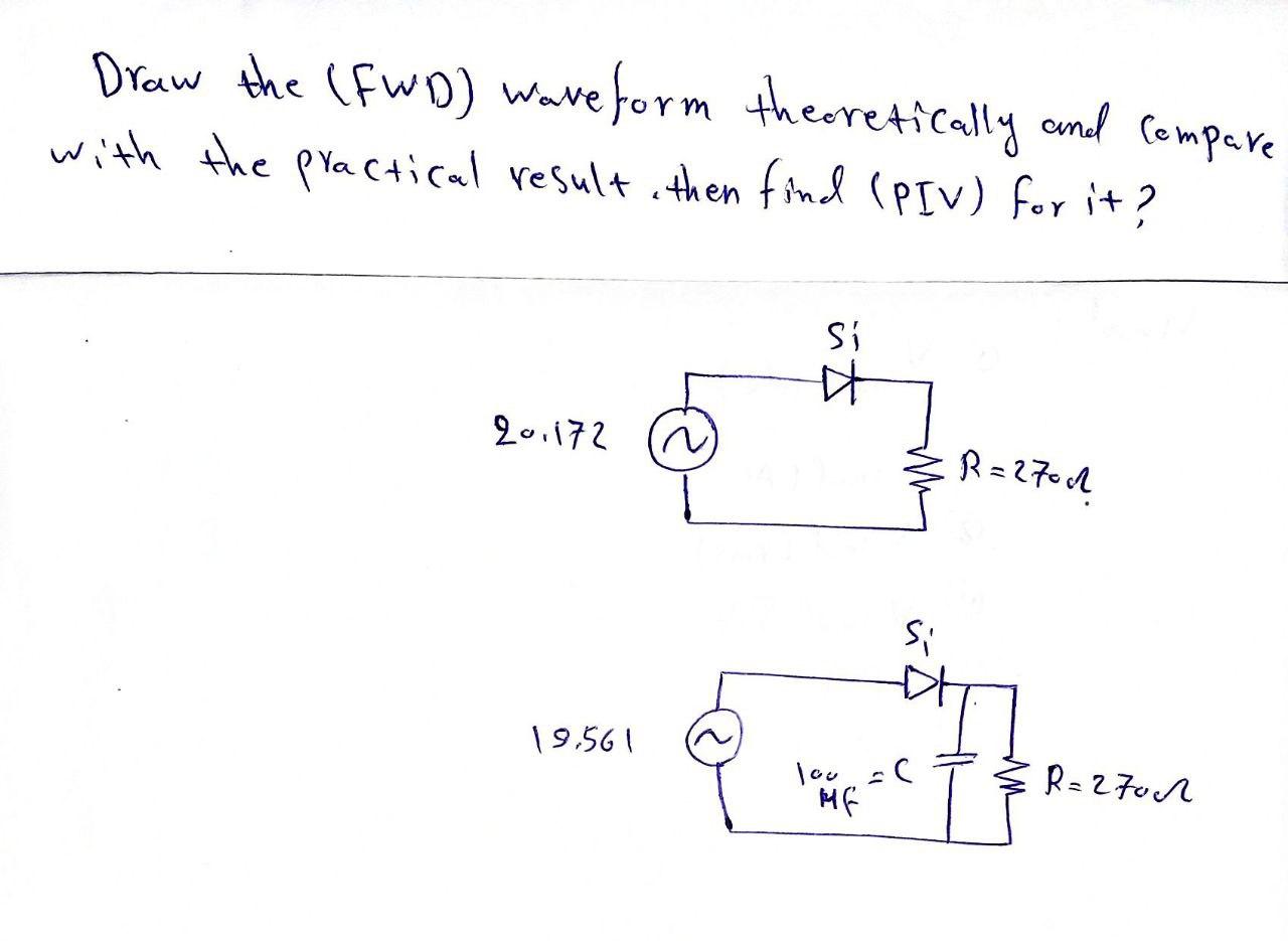 Solved Draw the (FWD) waveform theoretically and compare | Chegg.com