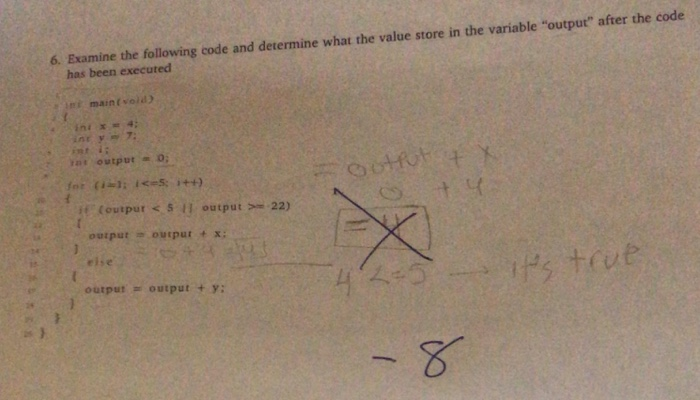 Solved 6 Examine The Following Code And Determine What The