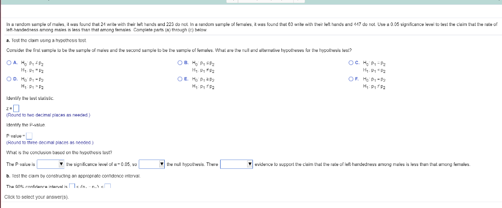 Solved In a random sample of? males, it was found that 24 | Chegg.com