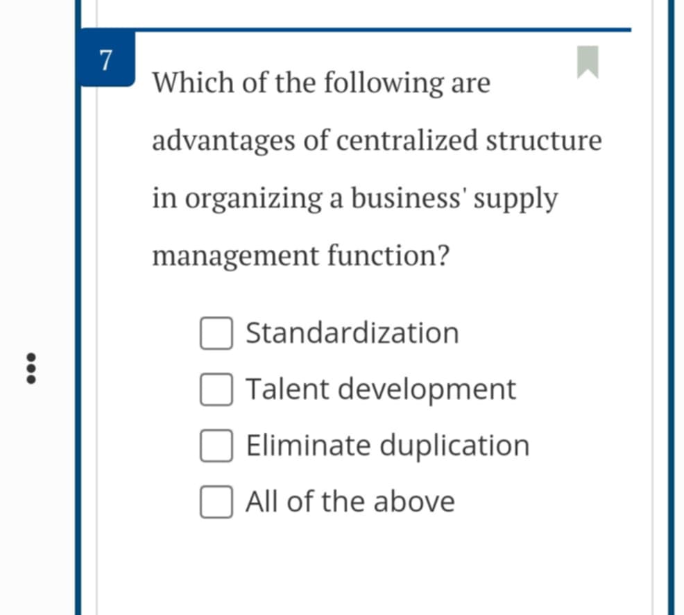 Solved 7Which of the following are advantages of centralized | Chegg.com