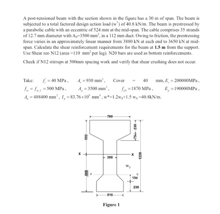 Solved Civil engineering: Prestressed Concrete Design in | Chegg.com