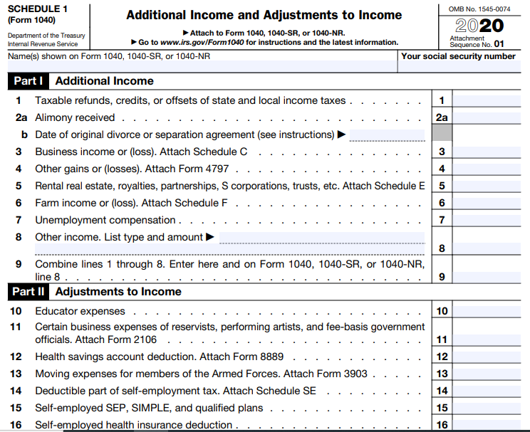 Using the case below, fill out SCHEDULE 1 FORM | Chegg.com