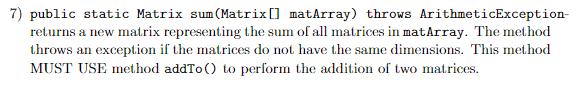 4 Lab Questions Write two Java classes: Matrix, which | Chegg.com