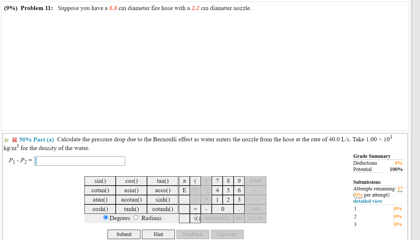 Solved (9\%) Problem 11: Suppose you have a 8.8 cm diameter | Chegg.com