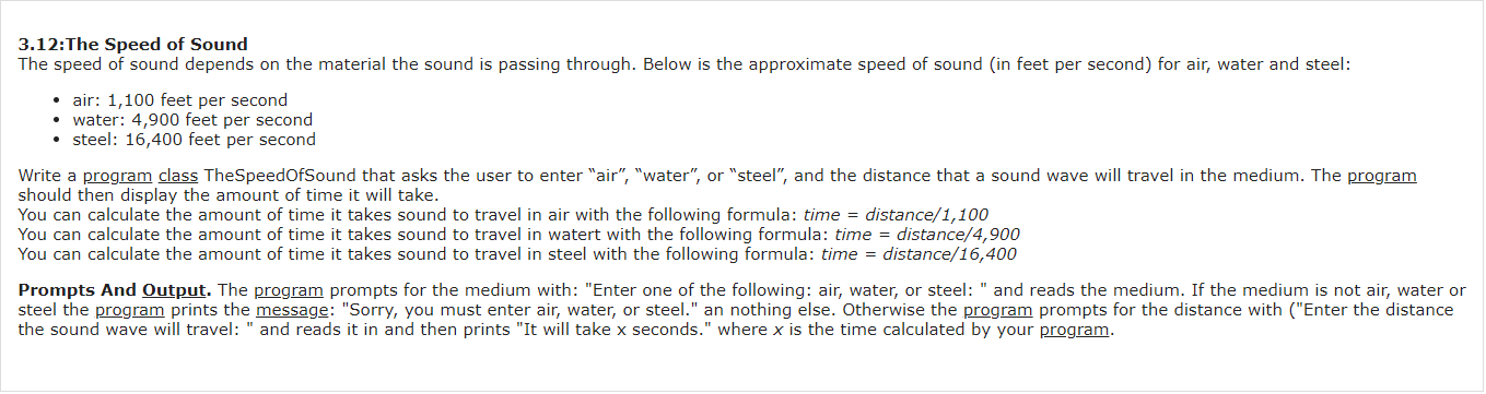Solved 3.12:The Speed of Sound The speed of sound depends on | Chegg.com