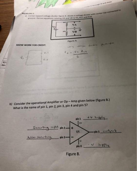 Solved d to PROBLEMS a) center tapped voltage divider igure | Chegg.com