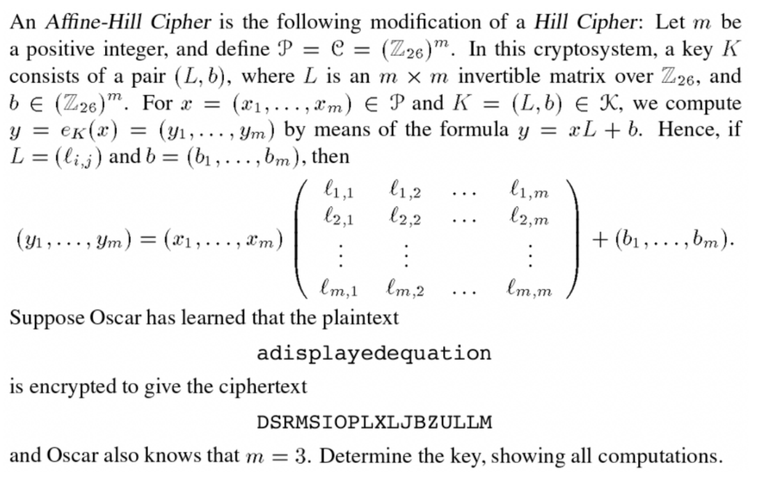Solved An Affine-Hill Cipher is the following modification | Chegg.com