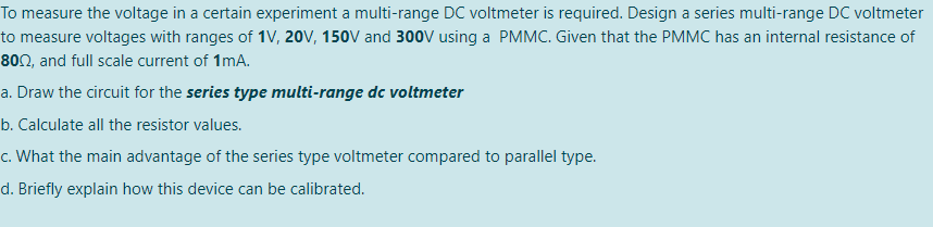 Solved To measure the voltage in a certain experiment a | Chegg.com