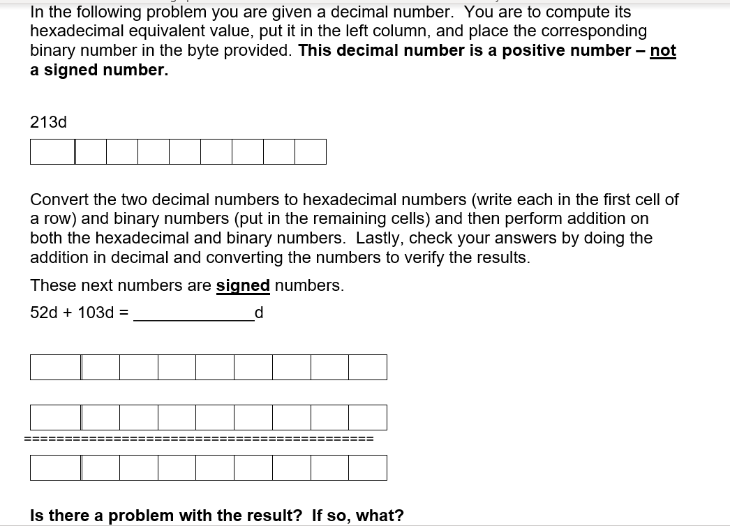 Solved All numbers in this section are signed numbers. The | Chegg.com