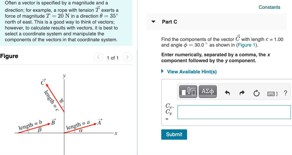 Solved Constants Often a vector is specified by a magnitude | Chegg.com