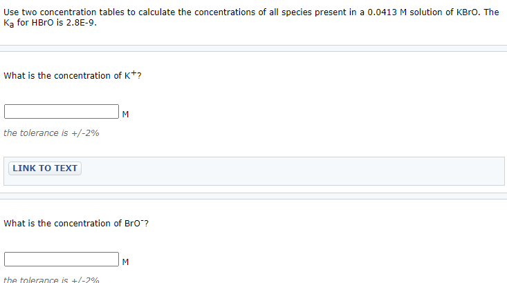 Solved Use two concentration tables to calculate the | Chegg.com
