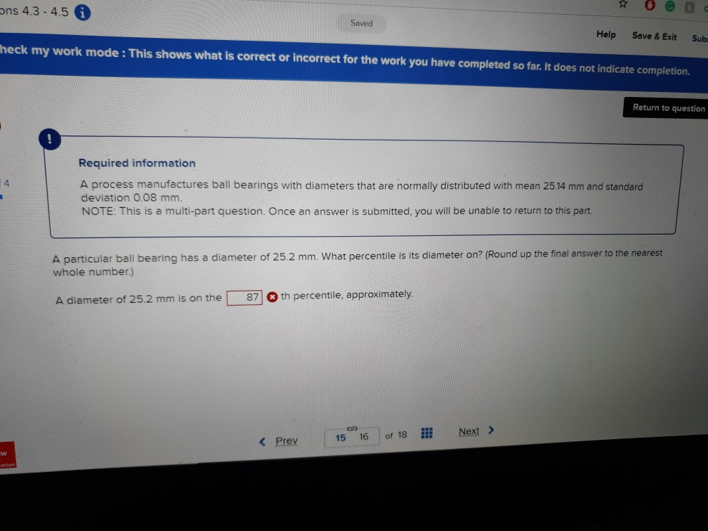 Solved ons 4.3-4.5 6 Saved Help Save & Exit Sub heck my work | Chegg.com