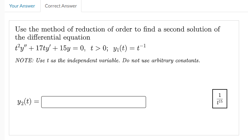 Solved Use the method of reduction of order to find a second | Chegg.com