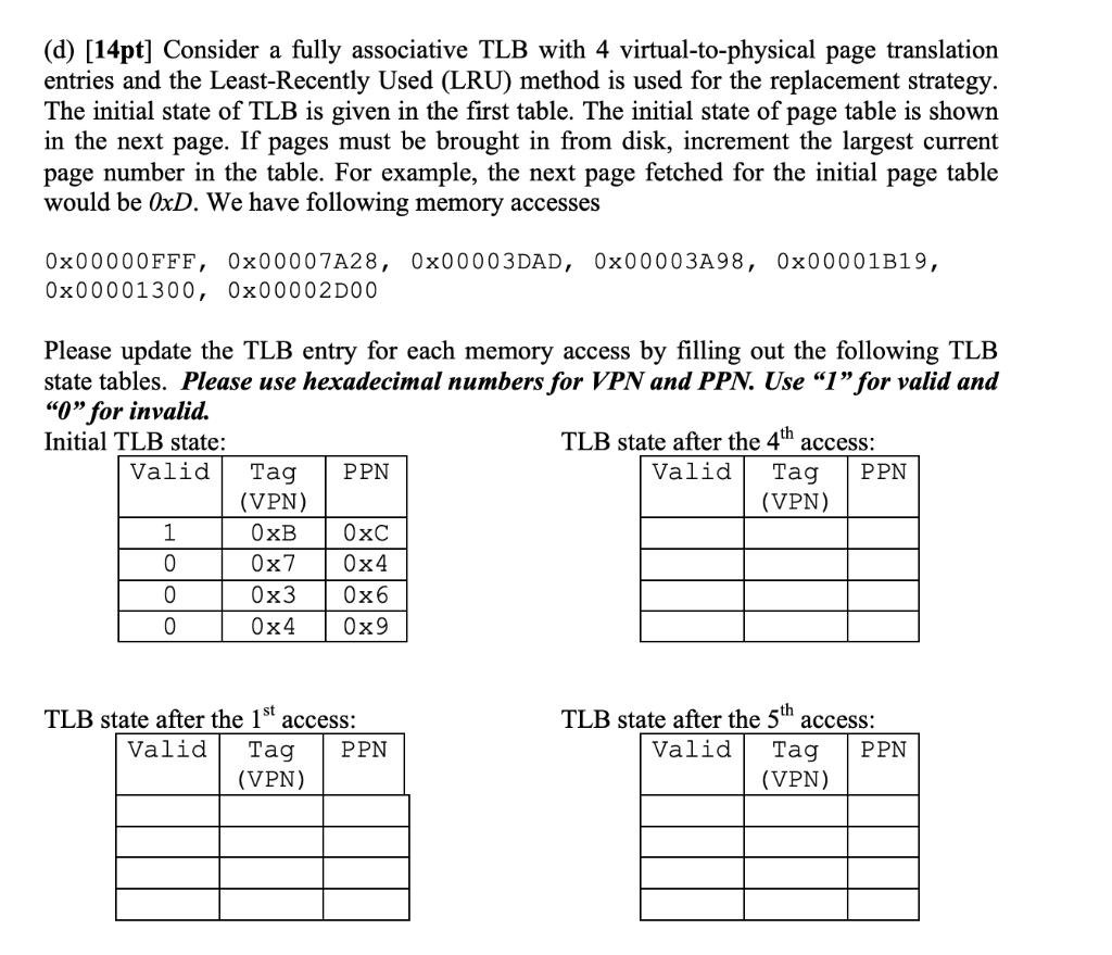 Consider a processor with 32-bit virtual addresses. | Chegg.com