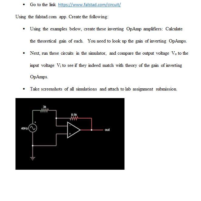 Solved Go to the link https://www.falstad.com/circuit/ | Chegg.com