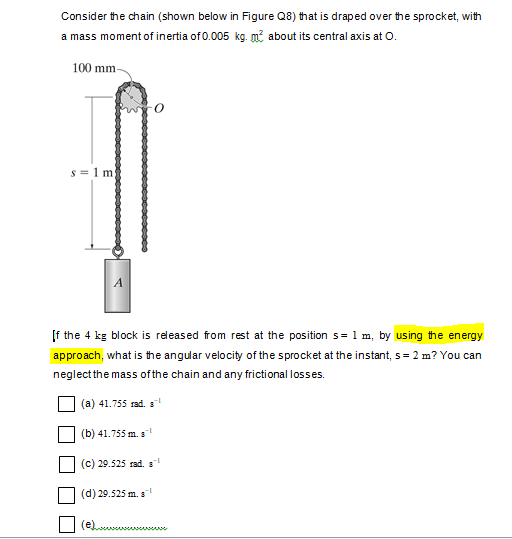 Solved Consider the chain (shown below in Figure Q8) that is | Chegg.com