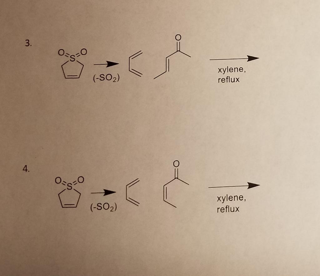 Solved 1. xylene, reflux 2. co xylene, reflux 3. (-SO2) | Chegg.com