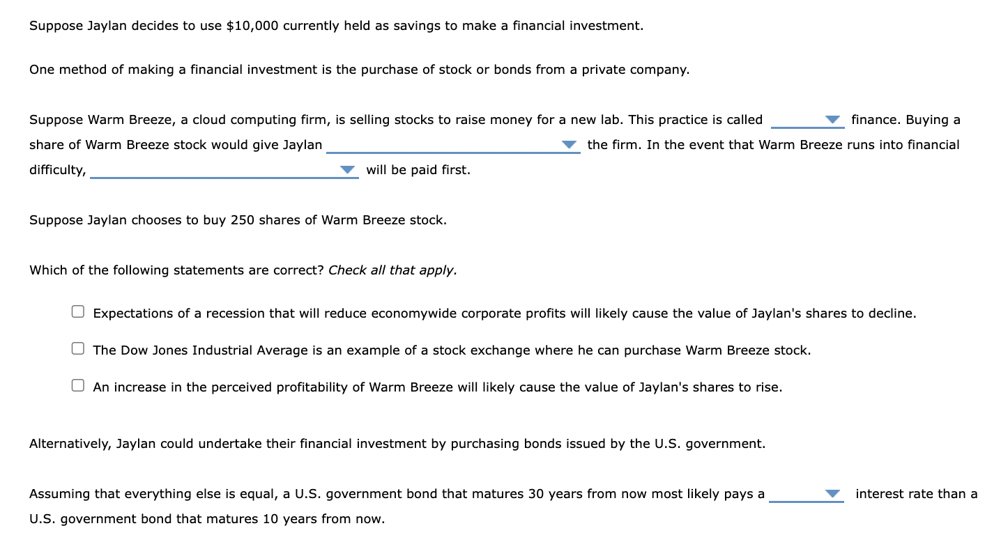 Solved Suppose Jaylan decides to use $10,000 currently held | Chegg.com