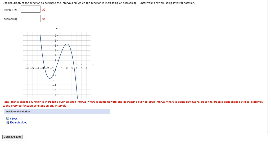 Solved Use the graph of the function to estimate the | Chegg.com