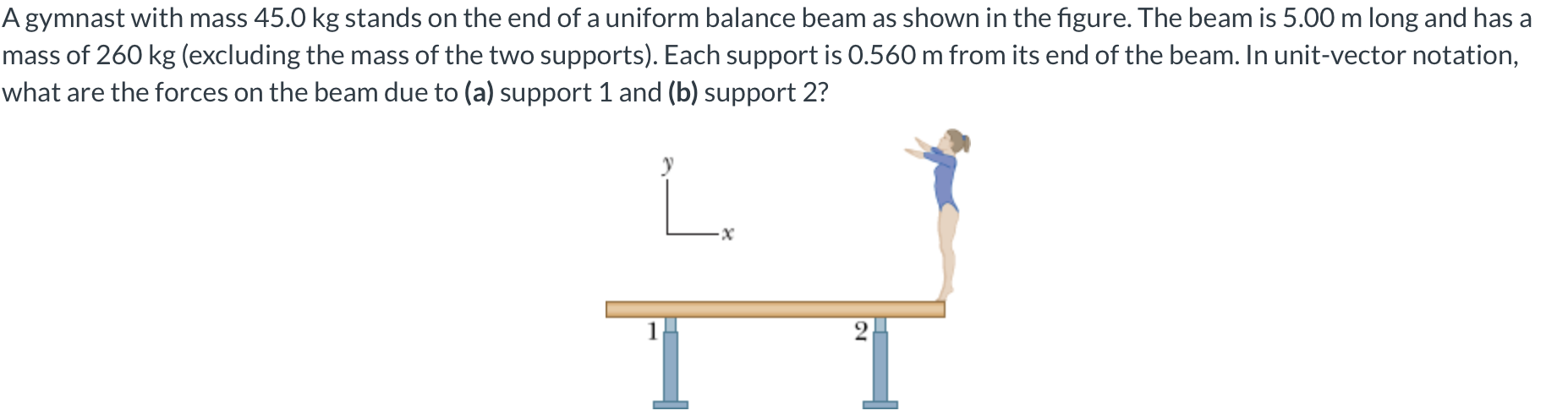 Solved A gymnast with mass 45.0 kg stands on the end of a | Chegg.com