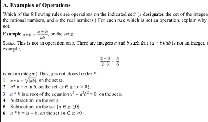 Solved Which of the following rules are operations on the | Chegg.com