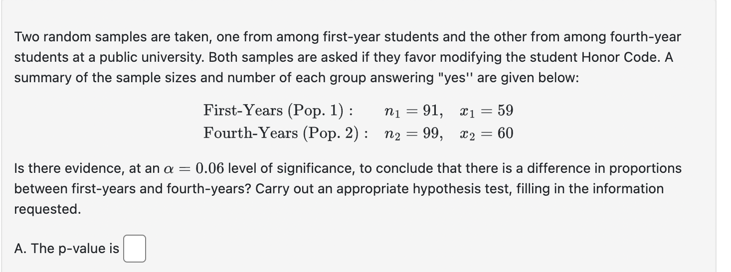 Solved Two random samples are taken, one from among | Chegg.com