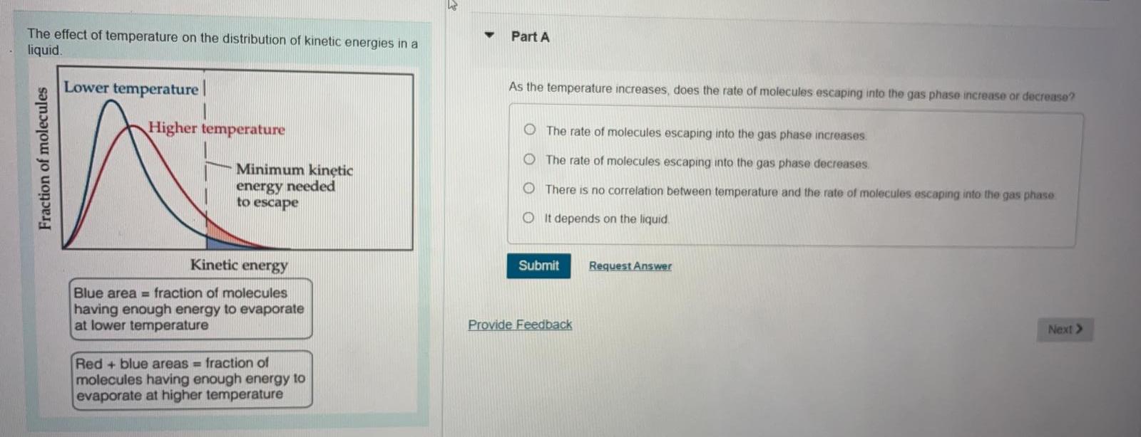 Solved The effect of temperature on the distribution of | Chegg.com