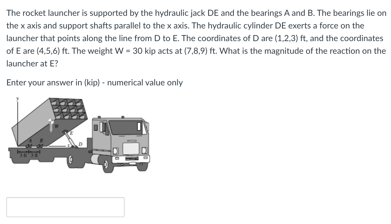 Solved The rocket launcher is supported by the hydraulic | Chegg.com