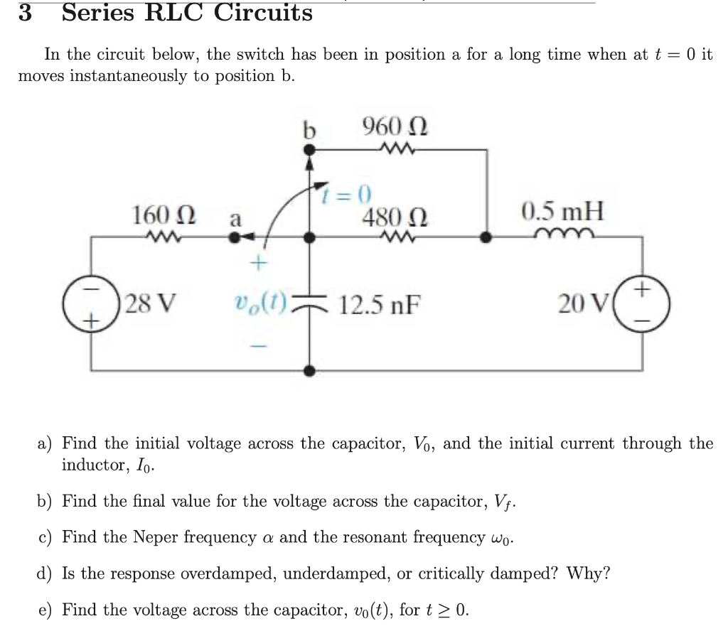 Solved Series RLC Circuits 3 In the circuit below, the | Chegg.com