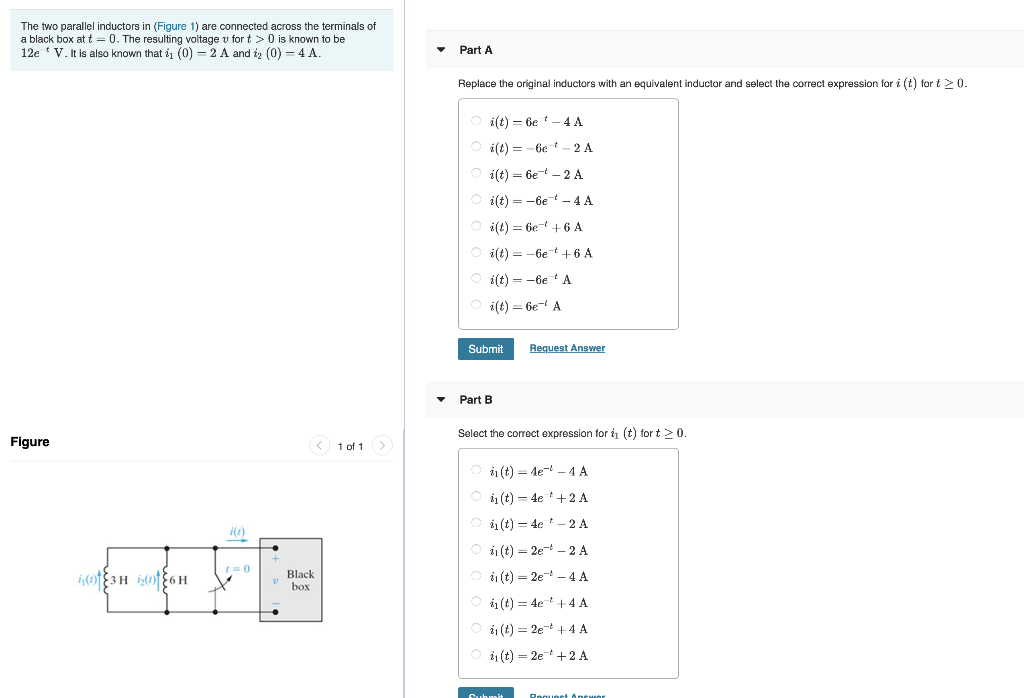 Solved The two parallel inductors in (Figure 1) are | Chegg.com