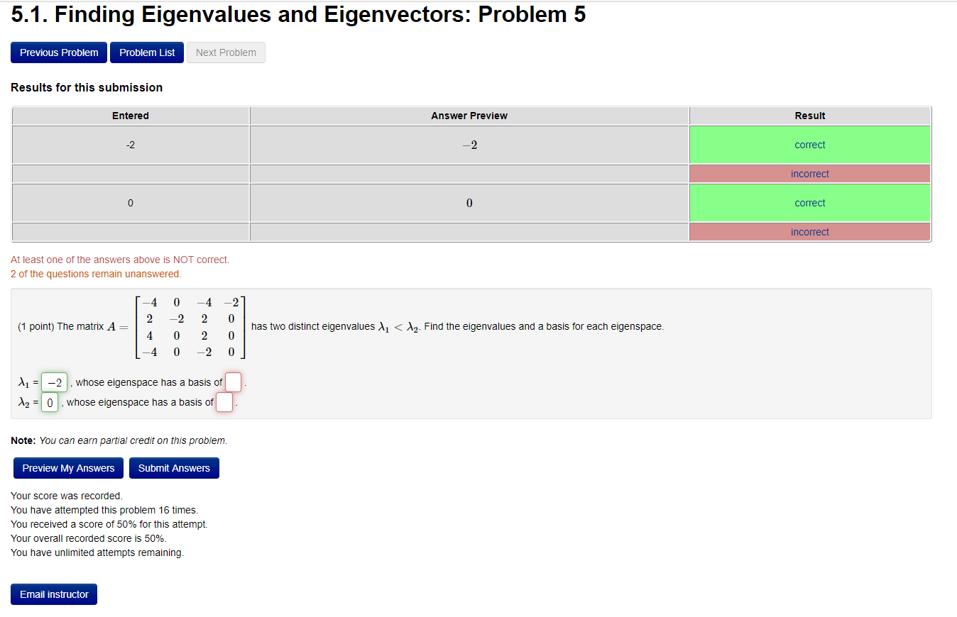 Solved 5.1. Finding Eigenvalues and Eigenvectors: Problem 5 | Chegg.com