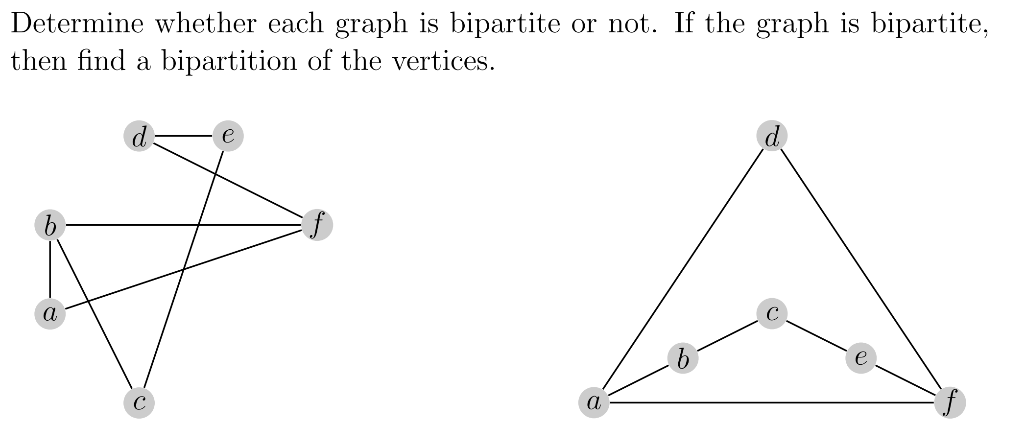 Solved Determine whether each graph is bipartite or not. If | Chegg.com