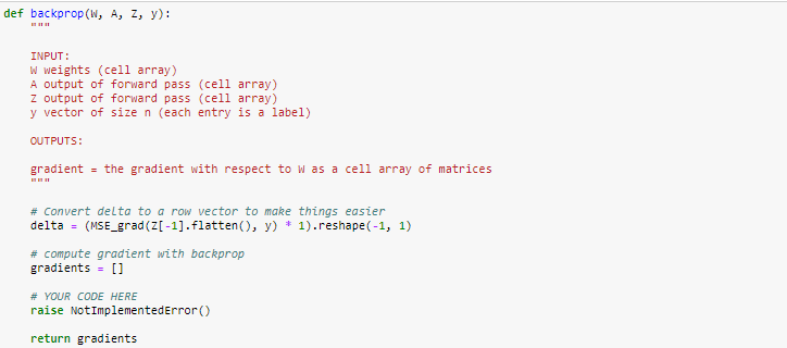 Solved W Part Three: Backpropagation (Graded] In this | Chegg.com
