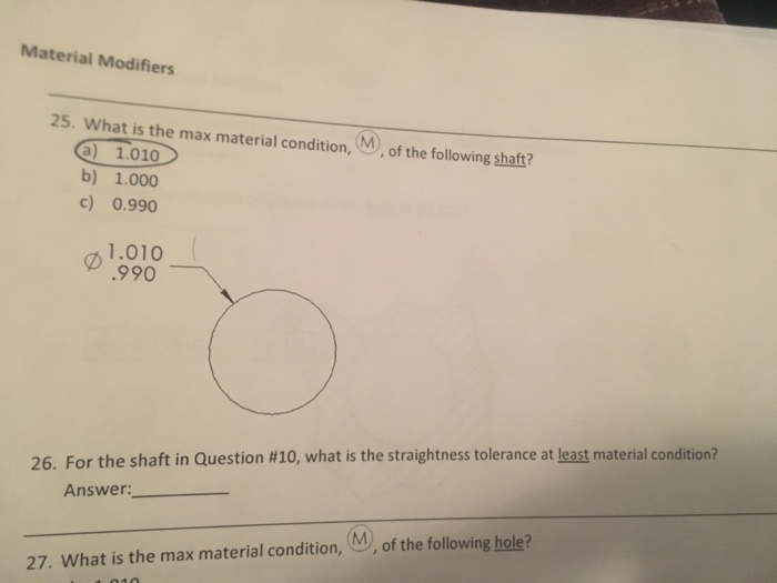 Solved Material Modifiers 25. What is the max material | Chegg.com