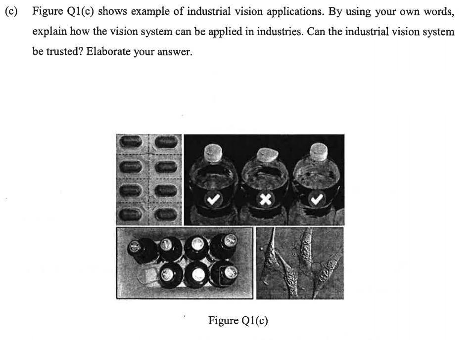 Solved (c) Figure Q1(c) shows example of industrial vision | Chegg.com