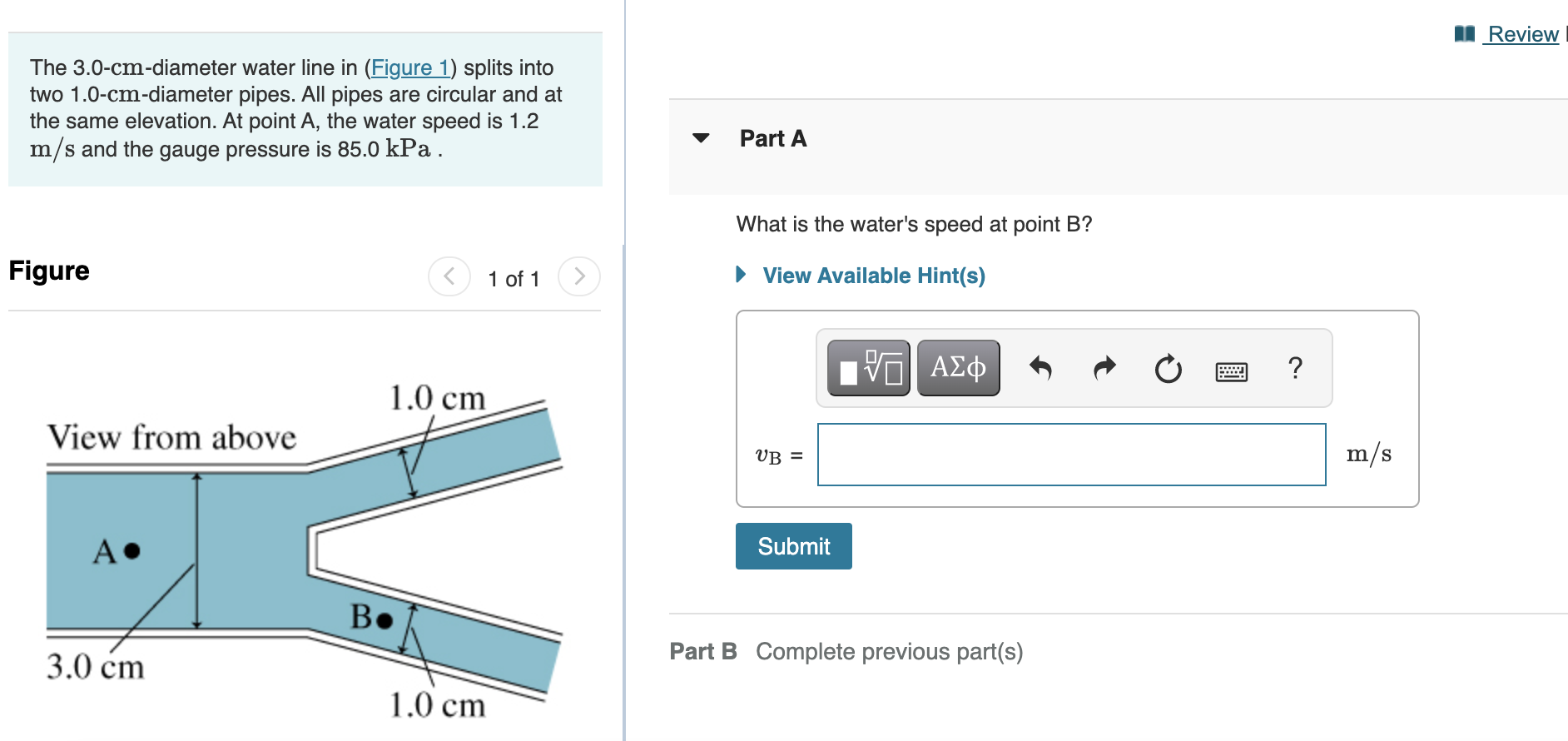 Solved Review The 3.0-cm-diameter water line in (Figure 1) | Chegg.com