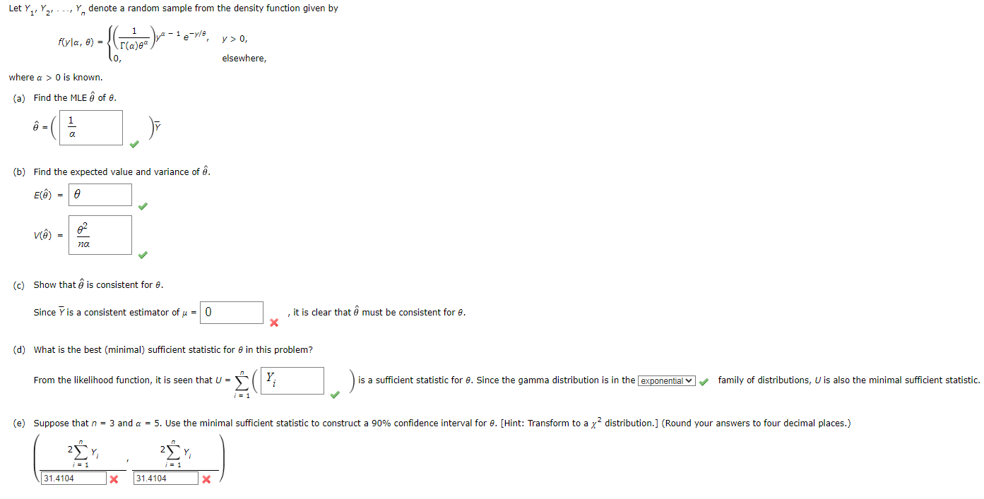 Let Y1,Y2,…,Yn denote a random sample from the | Chegg.com