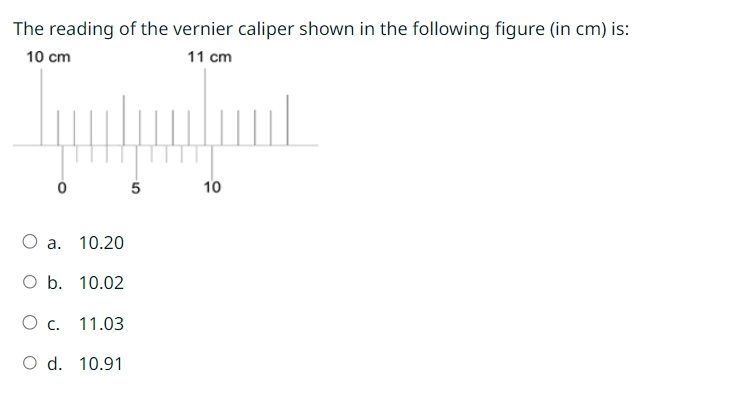 Solved The reading of the vernier caliper shown in the | Chegg.com