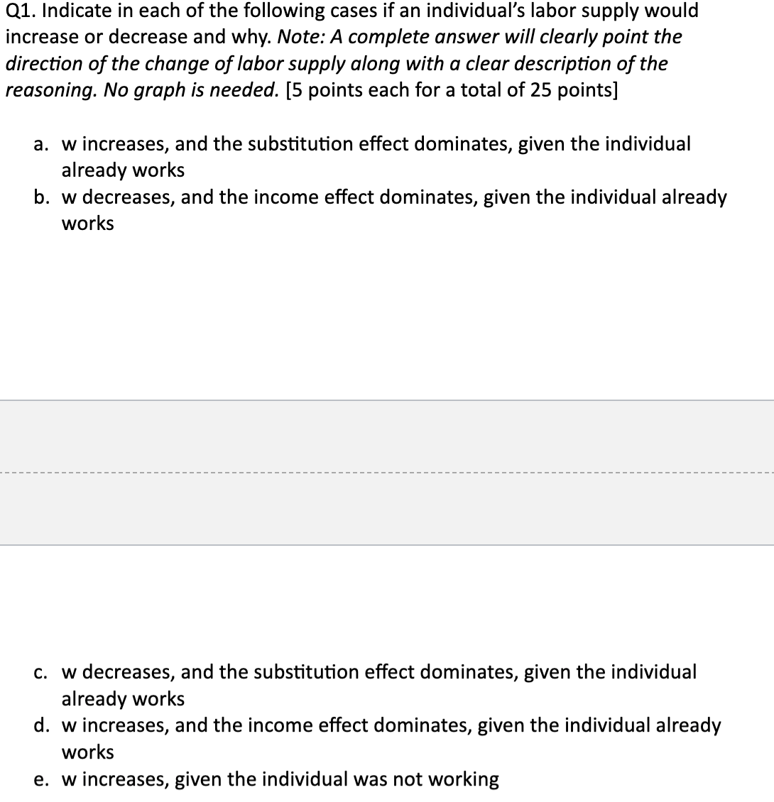 Solved Q1. Indicate in each of the following cases if an | Chegg.com