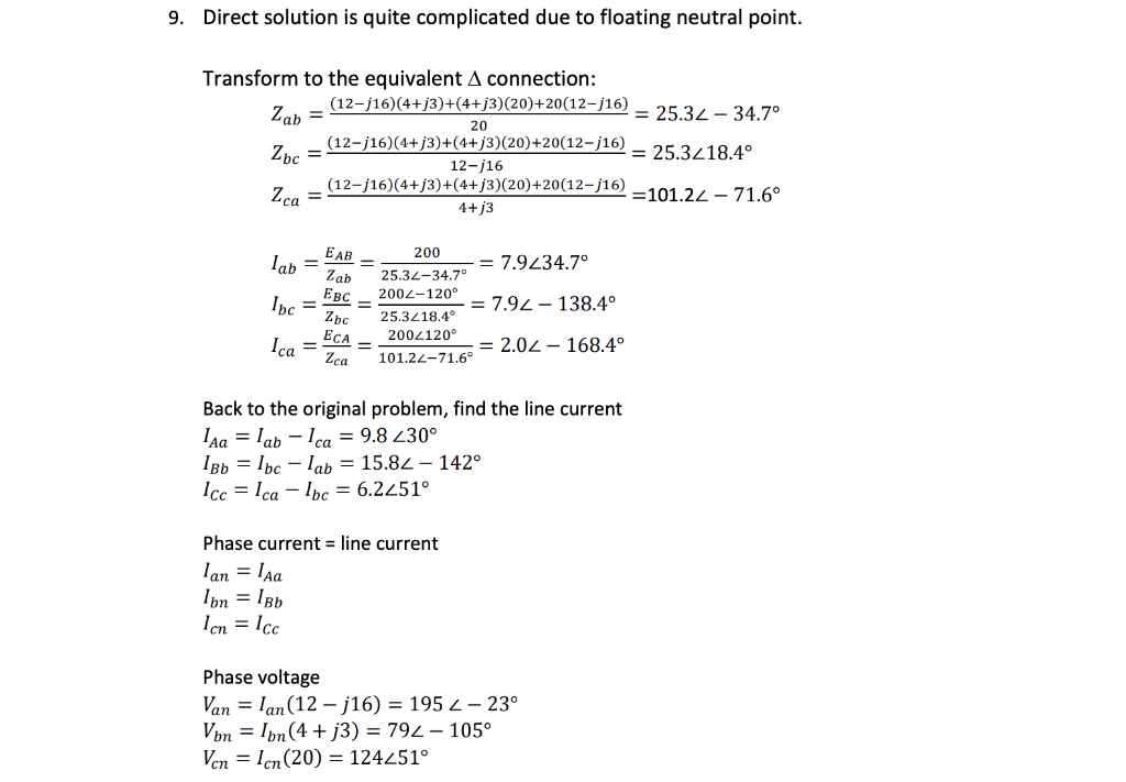 5(a) Analysis of a Three-Phase, Three-Wire with | Chegg.com