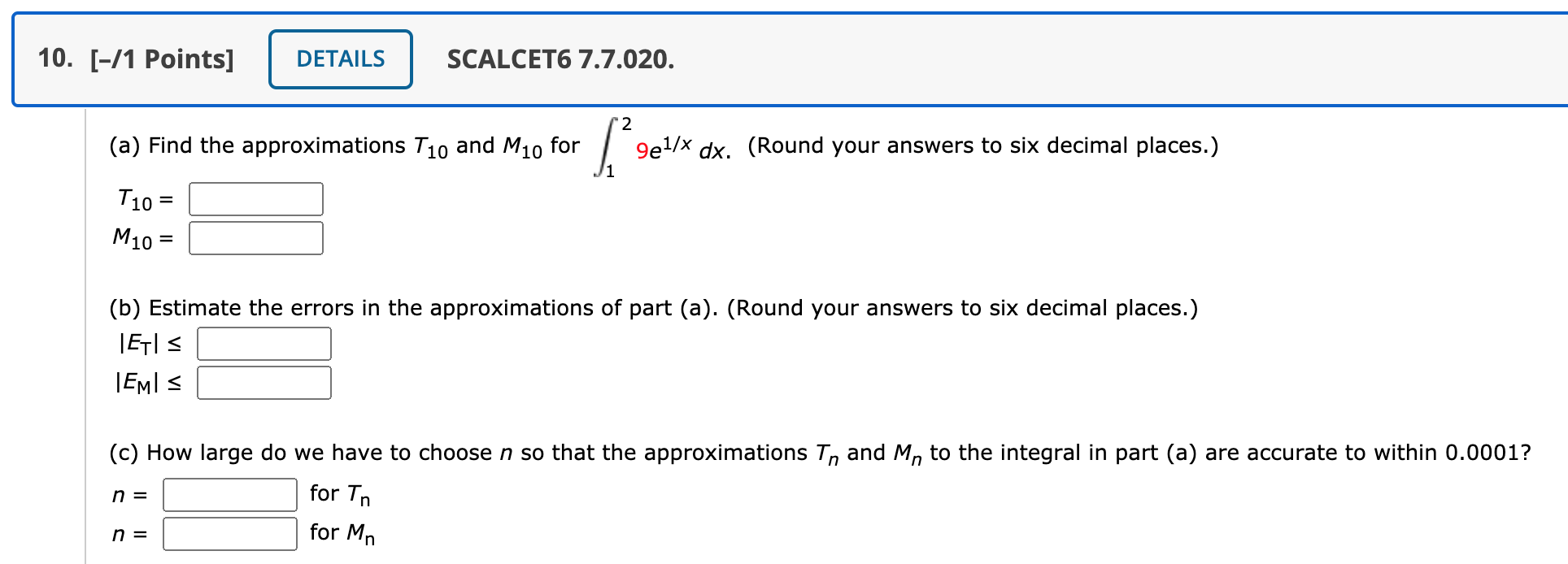 Solved 10. [-/1 Points] DETAILS SCALCET6 7.7.020. 2 (a) Find | Chegg.com