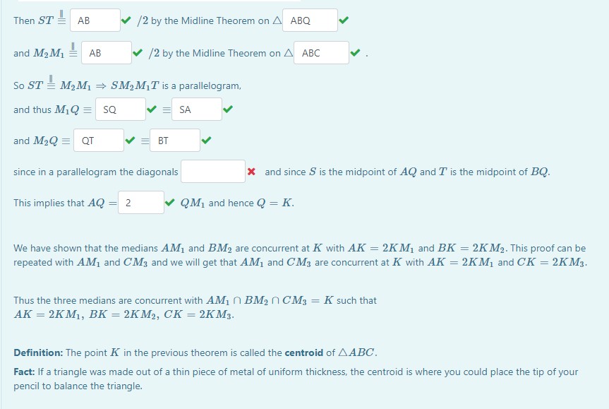 Solved Concurrent Medians Video Definition: For triangle | Chegg.com