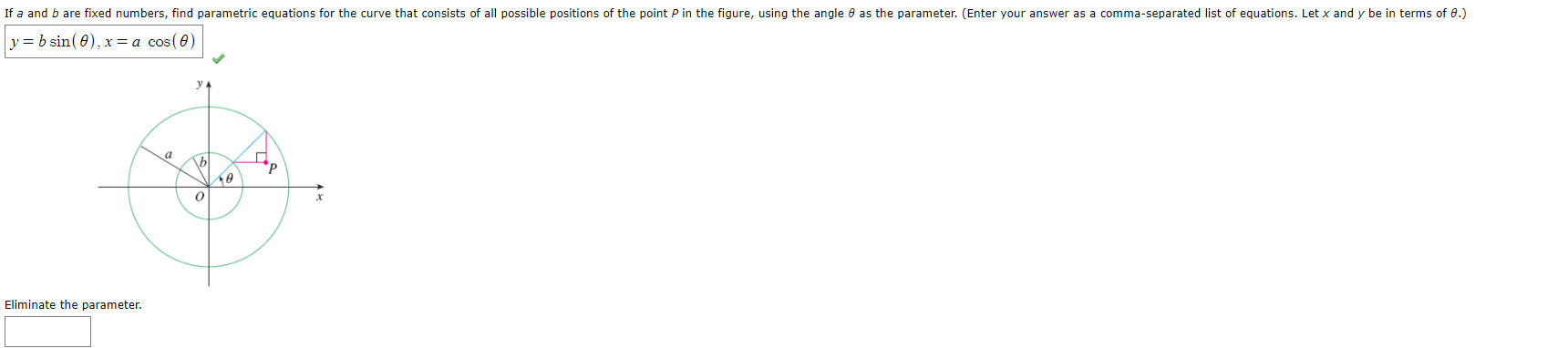 Solved If a and b are fixed numbers, find parametric | Chegg.com