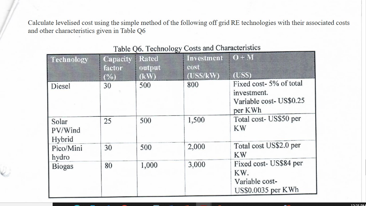 Solved Calculate levelised cost using the simple method of | Chegg.com Solved Calculate levelised cost using the simple method of | Chegg.com