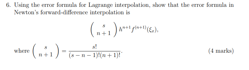 Solved 6. Using the error formula for Lagrange | Chegg.com