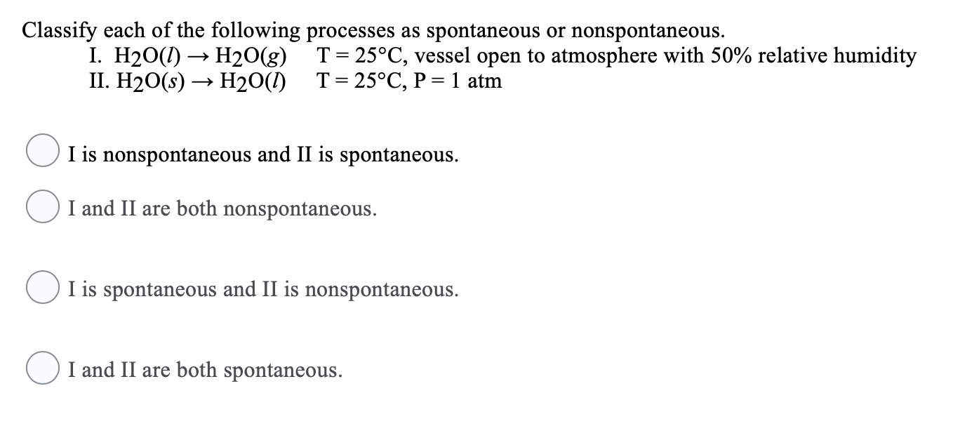 Solved Classify each of the following processes as | Chegg.com