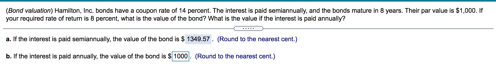 Solved (Bond valuation) Hamilton, Inc. bonds have a coupon | Chegg.com