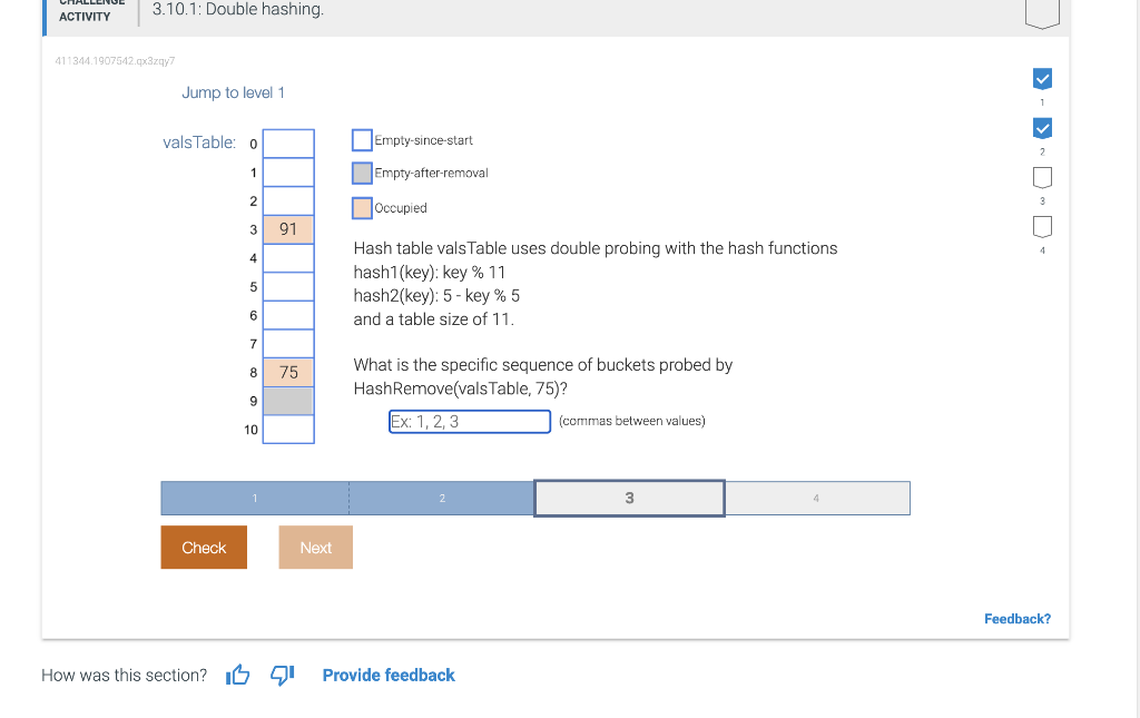 Solved ACTIVITY 3.10.1: Double hashing. | Chegg.com