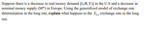 Solved Suppose There Is A Decrease In Real Money Demand Chegg